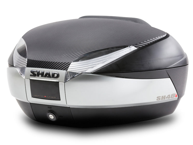 SHAD SH48 Top Box Black / Titanium inc Backrest And Carbon Cover – SHAD UK